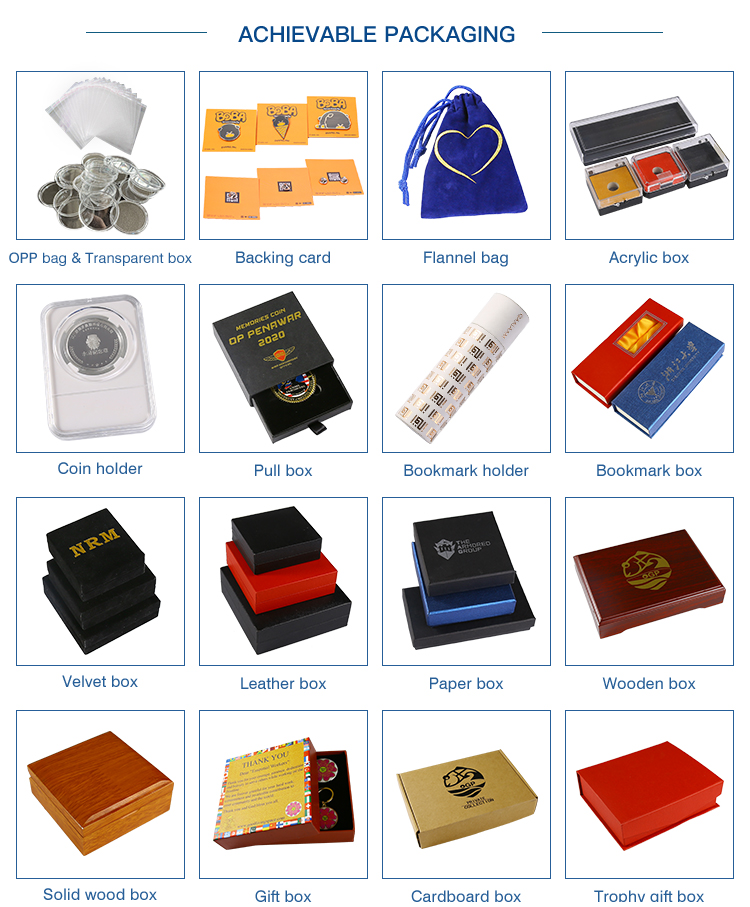 Hot Item Factory Custom Souvenir Wood Box Sets Luxury Gold Silver Two Tone Plating Coin logo 3D