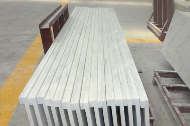 Edging full bullnose Oriental White Marble Countertop