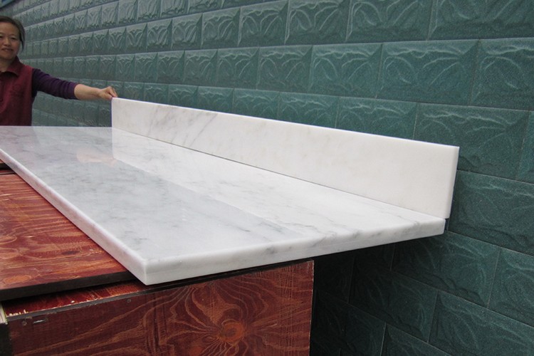 Edging full bullnose Oriental White Marble Countertop