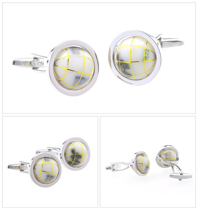 La camicia di affari dell'alto grado Cuffs i chiodi opalini d'argento delle maniche del modello del globo