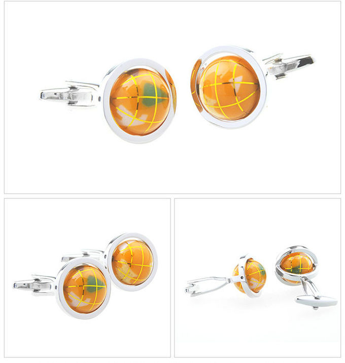 La camicia di affari dell'alto grado Cuffs i chiodi opalini d'argento delle maniche del modello del globo
