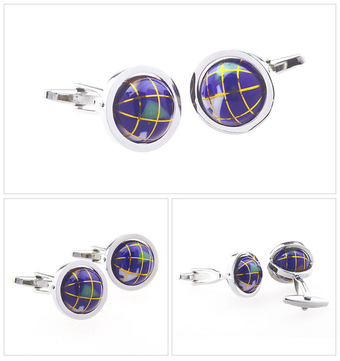 La camicia di affari dell'alto grado Cuffs i chiodi opalini d'argento delle maniche del modello del globo
