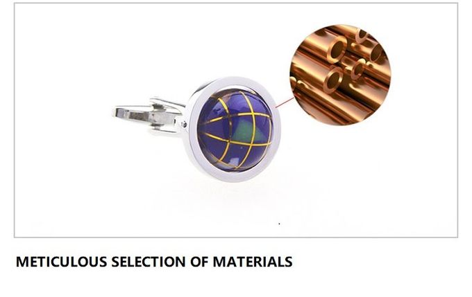 La camicia di affari dell'alto grado Cuffs i chiodi opalini d'argento delle maniche del modello del globo