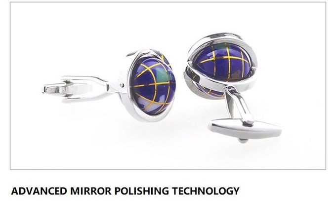 La camicia di affari dell'alto grado Cuffs i chiodi opalini d'argento delle maniche del modello del globo