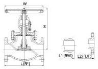 ANSI A216 WCB RF / RTJ Flanged Globe Valves DN600 , Bellow Seal Globe Valve 3