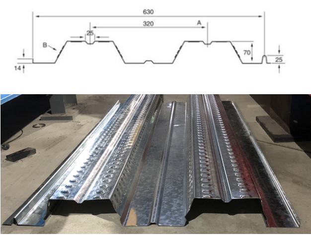 perfil do decking de 680 metais