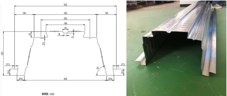 profil de dessin de decking simple