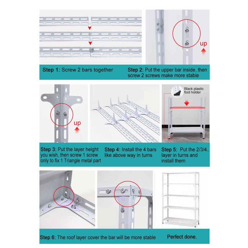 3/4/5 Layers Angle Steel display Shelves Organizer Rack Metal Shelf Storage layered rack tiers kitchen Light duty Angle Rack