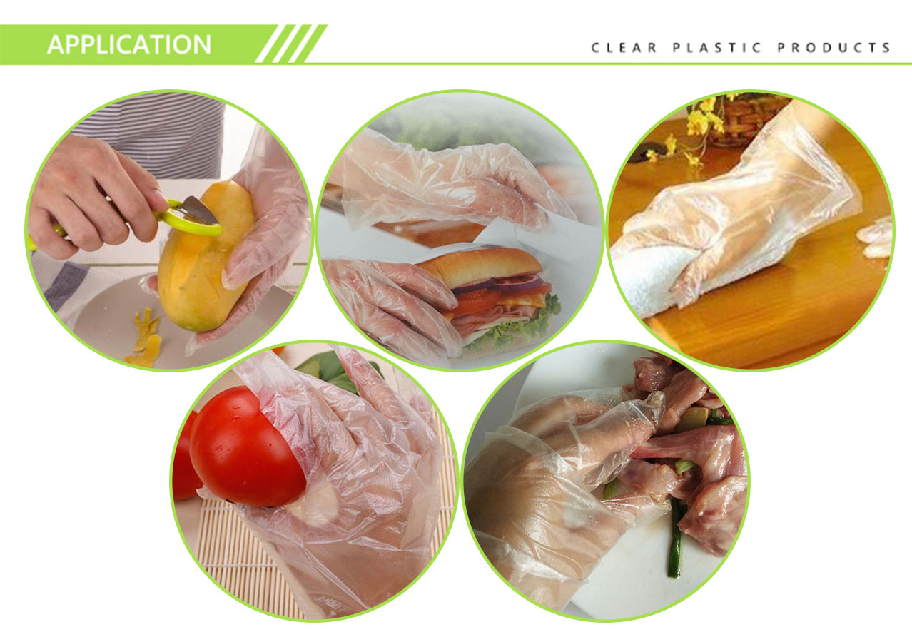 Guanti eliminabili resistenti impermeabili della plastica di polietilene per il commestibile