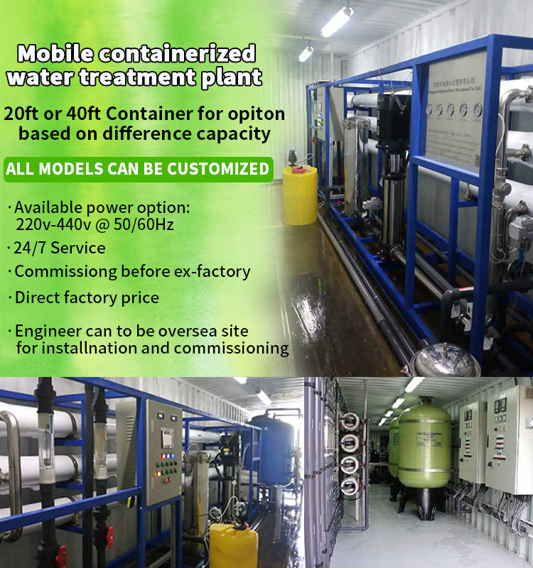 Mobile Containerized Reverse Osmosis Sea Water Desalination Machine for Deep Well Water Irrigation