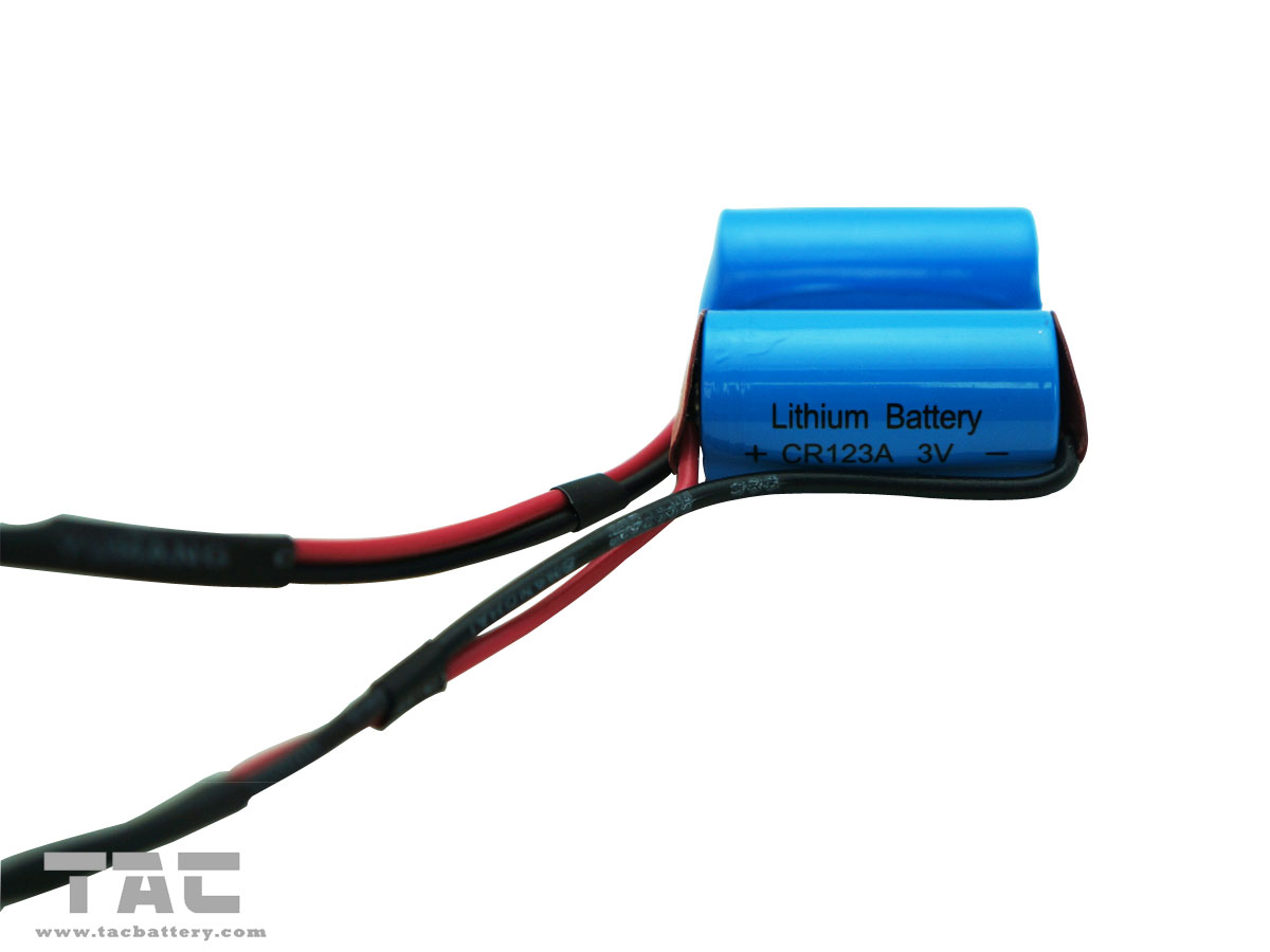 ワイヤーが付いているNon-rechargeable 3.0V CR123A 1300mah李Mn電池