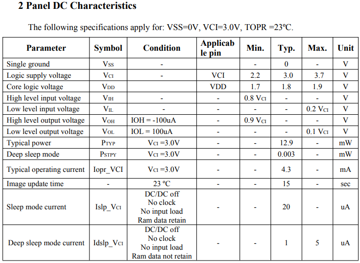 Epaper Display Module Dimensions