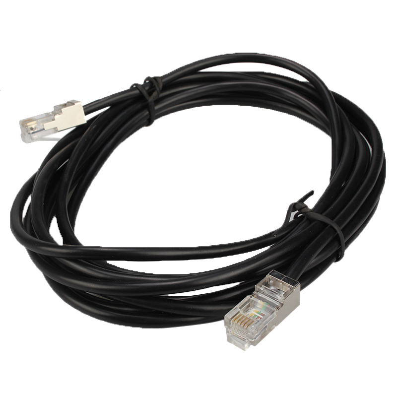 Spina RJ11 per tappare il cavo del cavo telefonico di 6 PIN Black con lo schermo