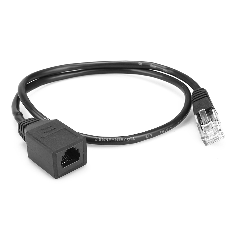 Stecker RJ45 Schwarz-Telefonkabel-der Schnur zur Buchsen-RJ11 ohne Schild