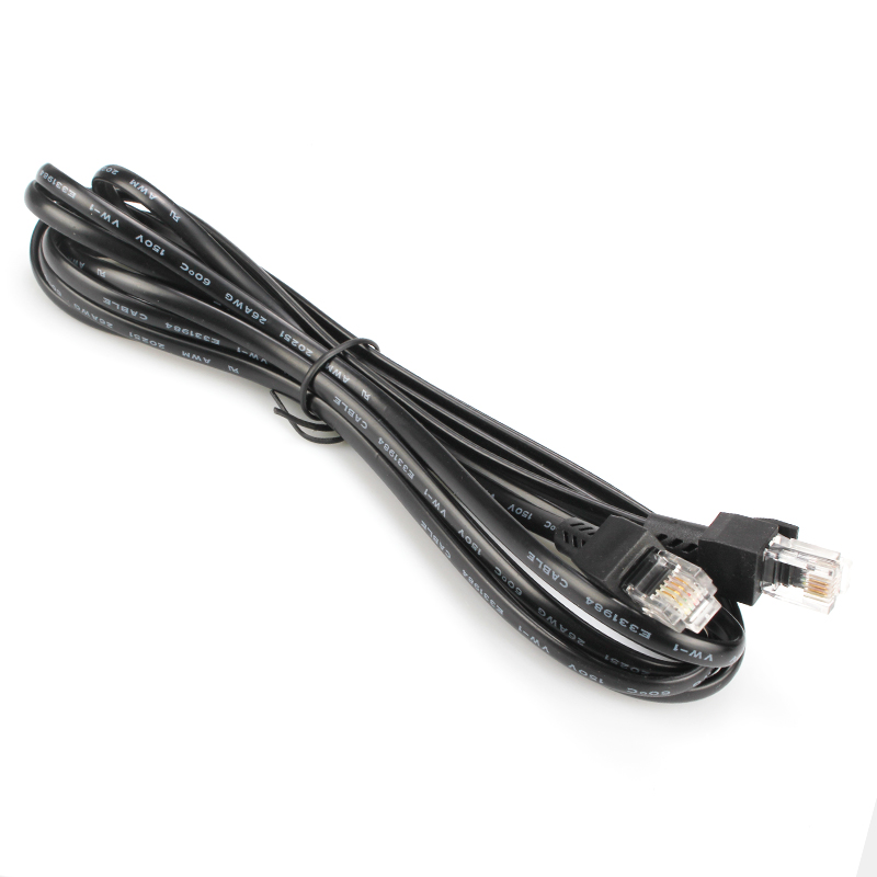 Spina di 6P4C RJ11 per tappare modanatura con il cavo telefonico del nero del PVC 26AWG*4C