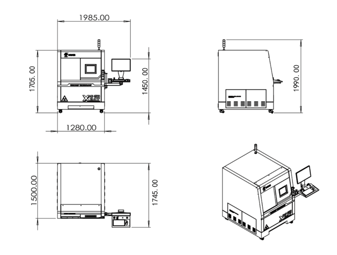 Σφραγισμένη διαλογική αφή 90kV Benchtop ακτίνας X Unicomp σωλήνων για τη Indwelling βελόνα 1