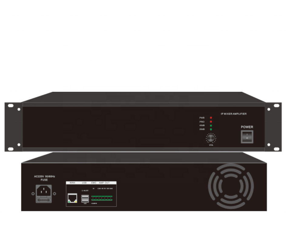 MP3 300W IP Amplifier technical diagram