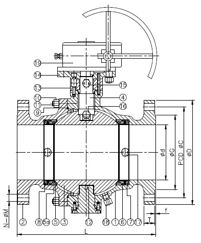 FLANGED END TRUNNION BALL VALVE 2063 p2