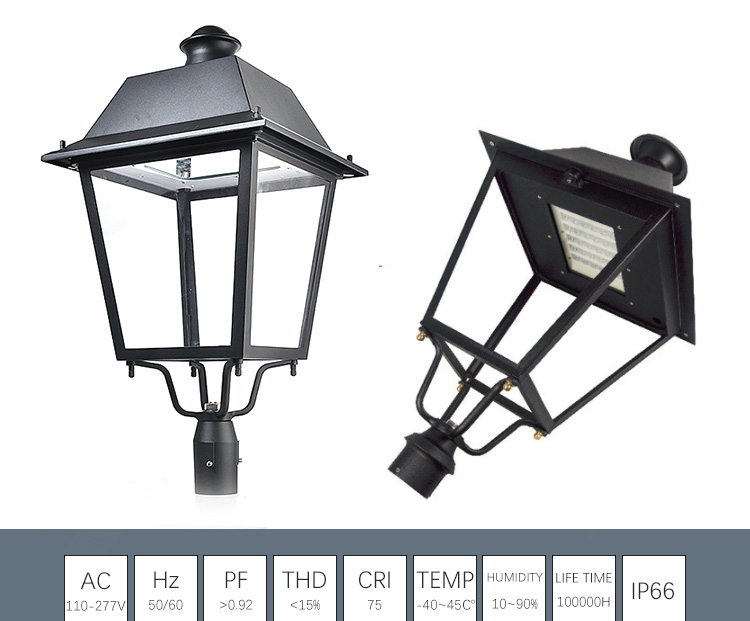 뜨거운 판매 앙티크 높은 루멘 최고 광도 포스트 정상 손전등은 정원 반점 빛을 지도했습니다