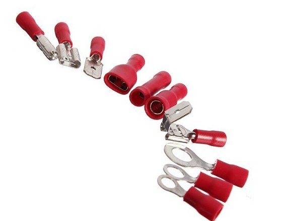 480pcs a isolé la fourchette électrique d'anneau de pelle de bout de connecteur de cuir embouti de terminaux avec la boîte de rangement