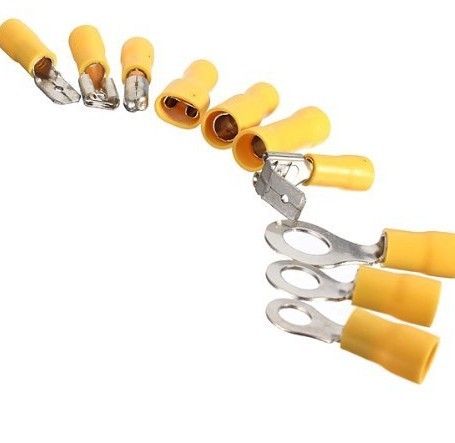 480pcs a isolé la fourchette électrique d'anneau de pelle de bout de connecteur de cuir embouti de terminaux avec la boîte de rangement