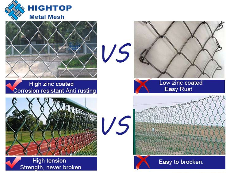 Cerca provisória do elo de corrente da construção da venda quente de China, arame farpado da parte superior da cerca do elo de corrente