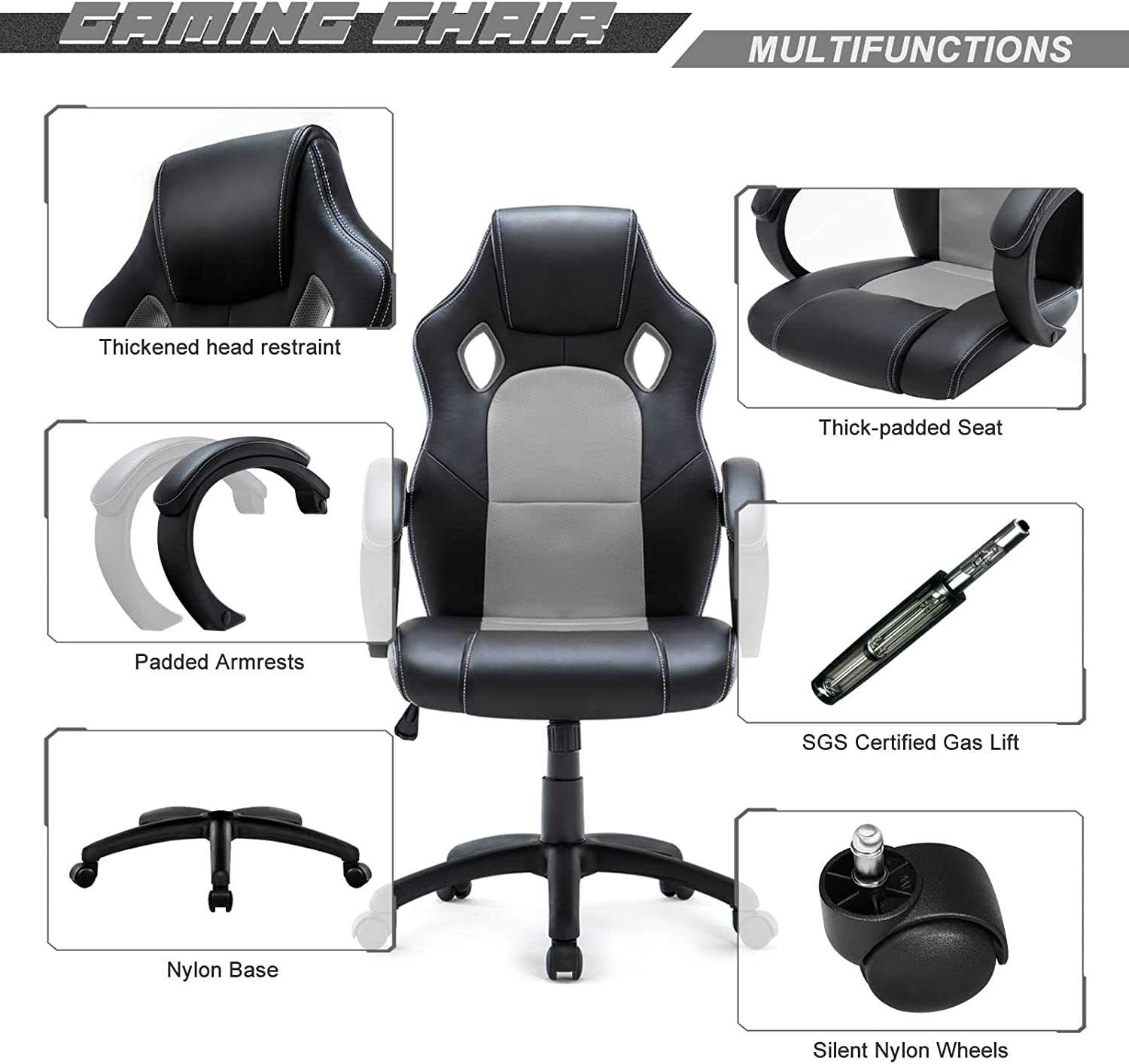 Wholesale popular design comfortable red racing office chair with wheels