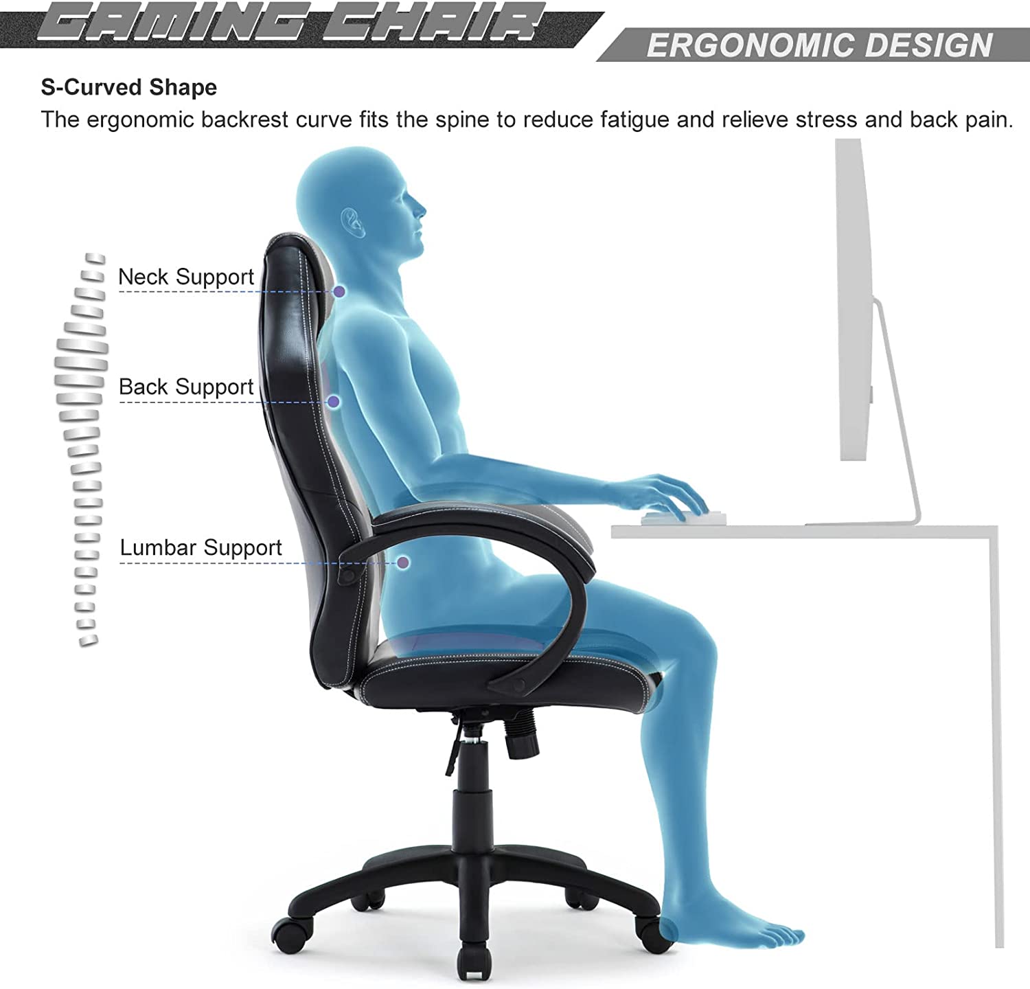 Wholesale popular design comfortable red racing office chair with wheels