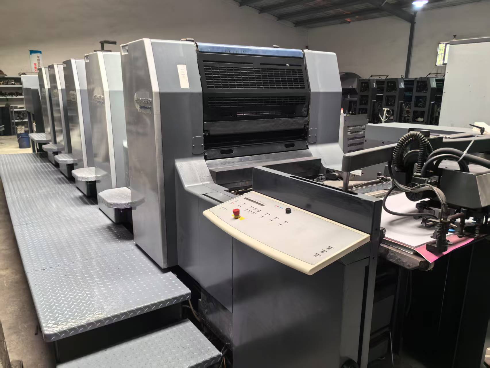 Heidelberg SM74-5 printing unit close-up