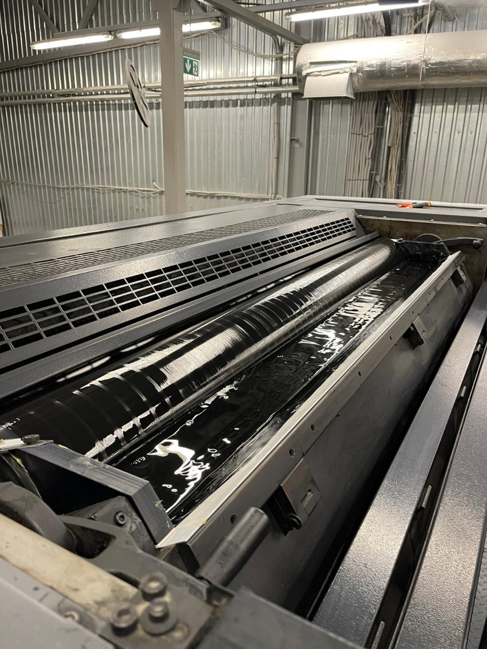 Detailed view of printing components