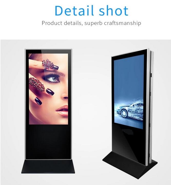 Double Sided 42-65 Inch LCD Touch Screen Kiosk Full Tempered Glass Screen