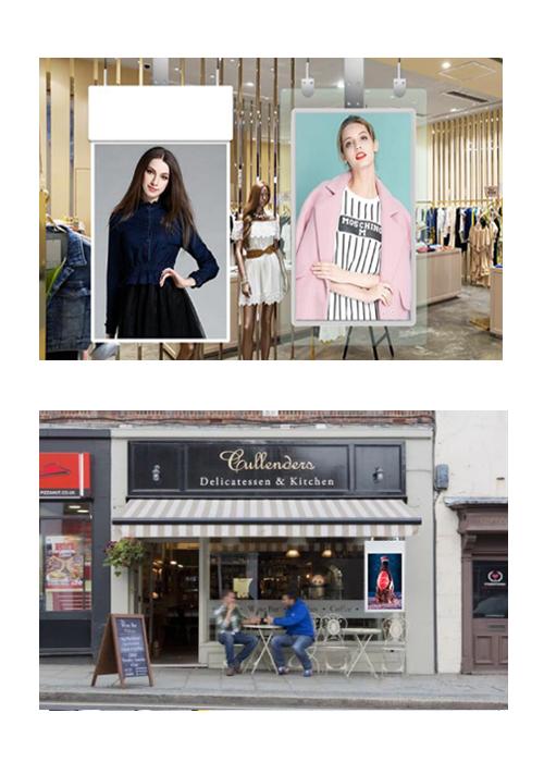 체인점을 위해 양면 배밀도 디스켓 LCD 디스플레이 디지털 신호 49 인치를 매달기