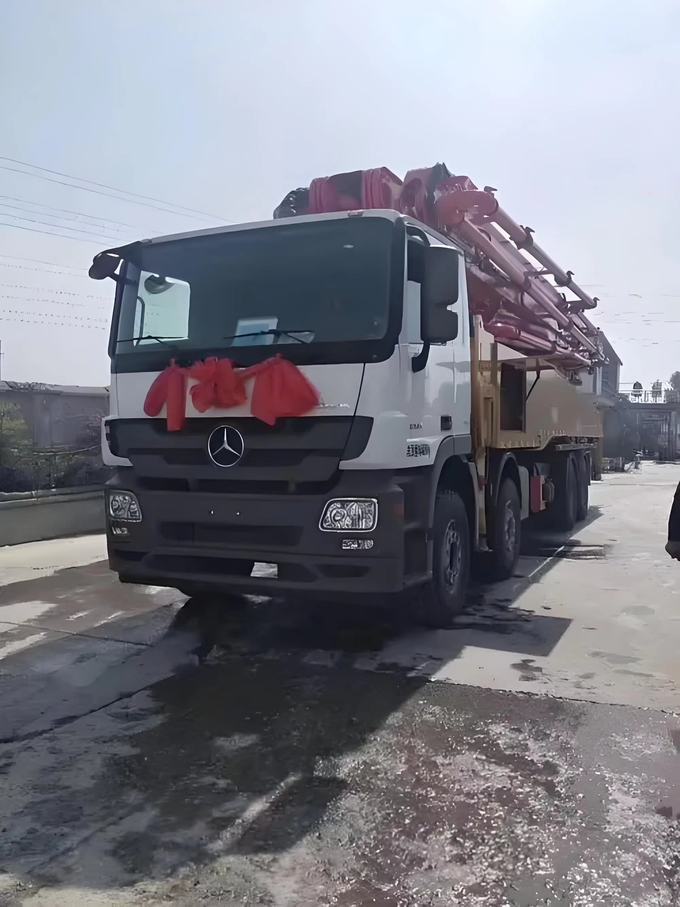 56m Benz Sany concrete pump truck in operation